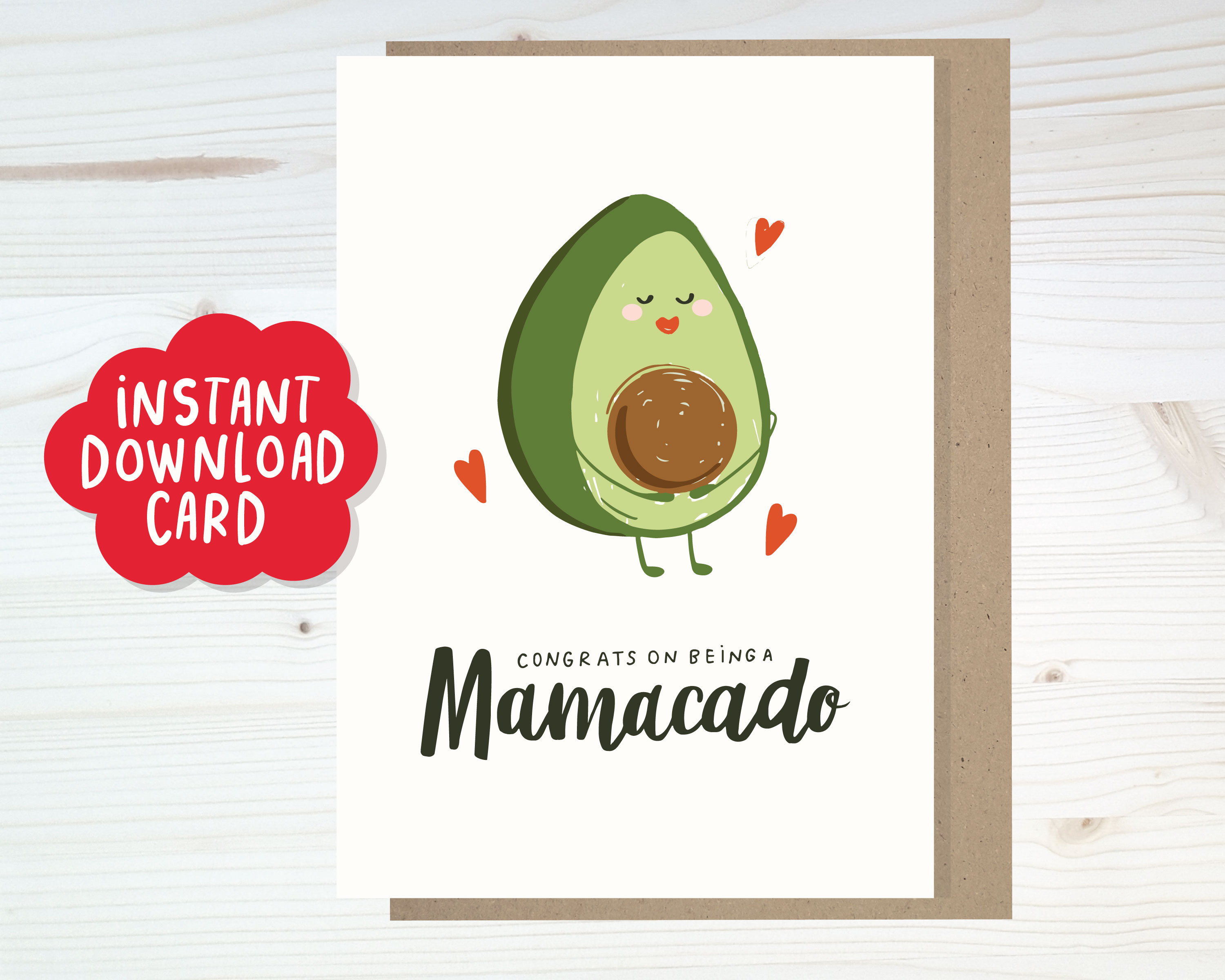 Instant Download New Mom Card, Printable Pregnancy Mom Card ...