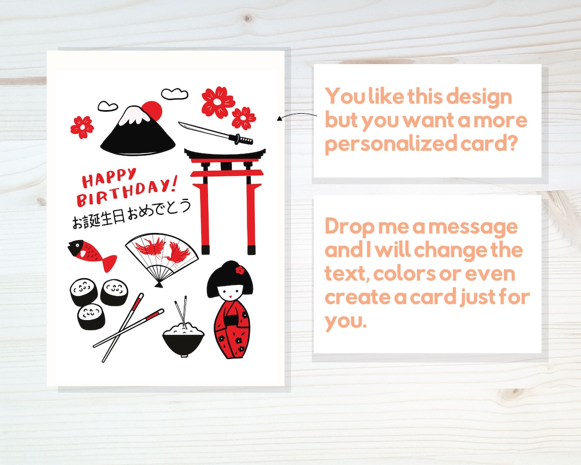 Instant Download Happy Birthday in Japanese Card, I Love Japan Birthday ...