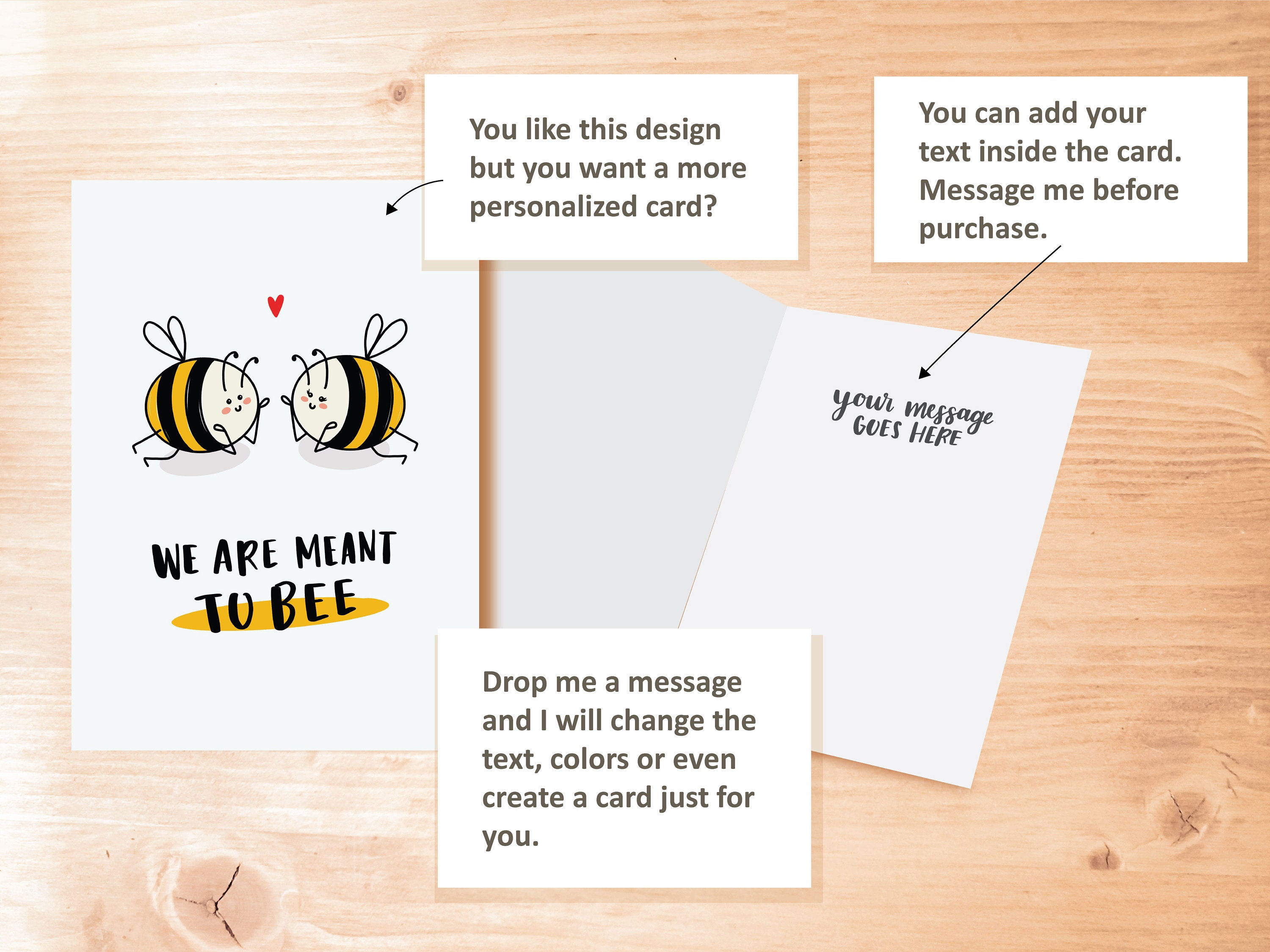 Instant Download Cute Anniversary Bee Card, Bee Keeper Love Card ...