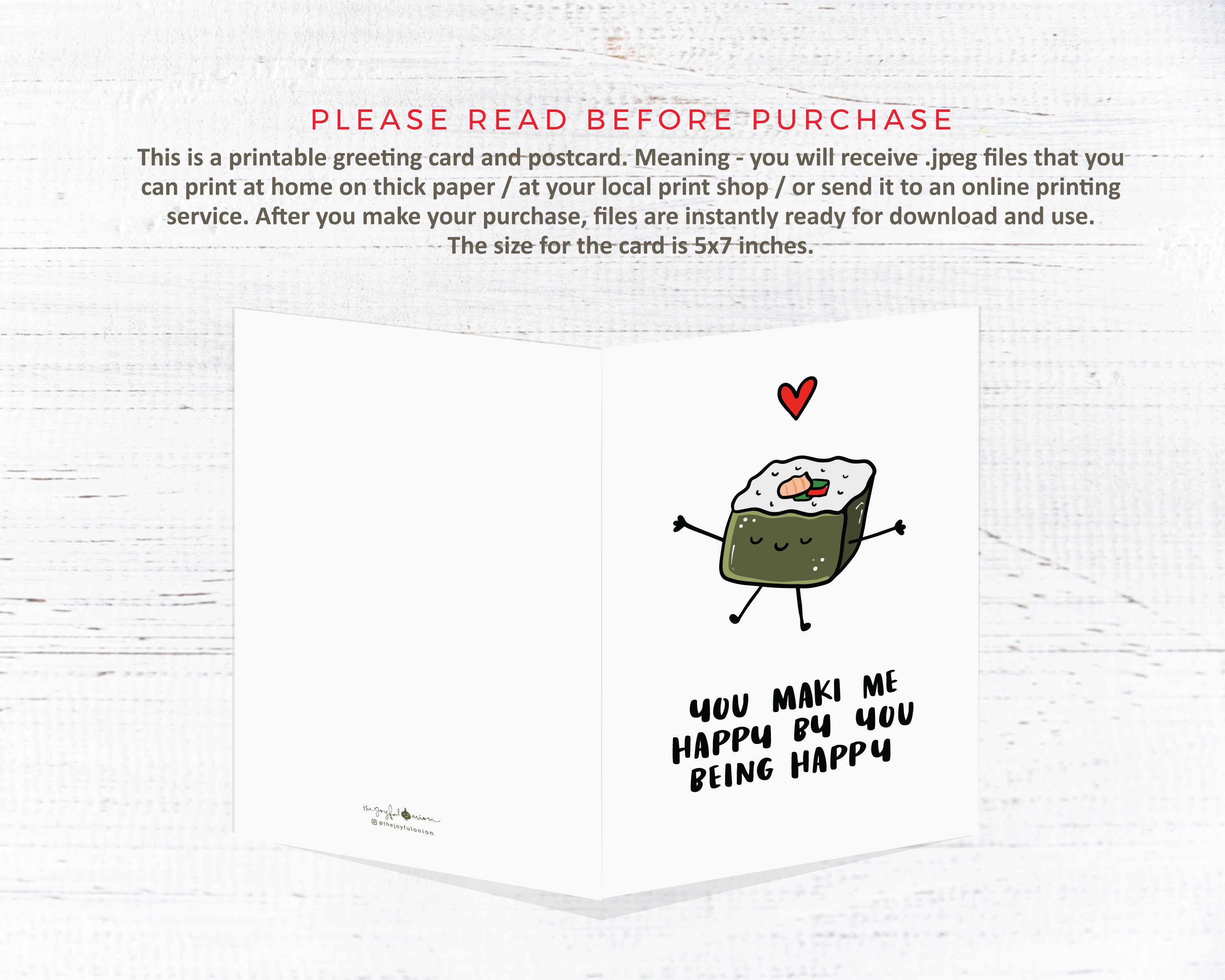 Instant Download Cute Sushi Birthday Card, Daughter Mom Birthday Card ...