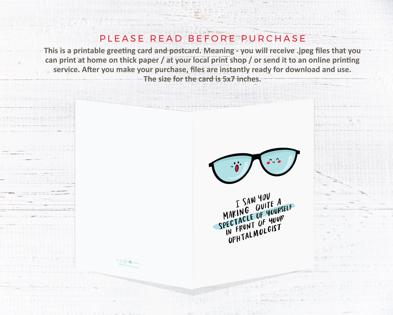 Instant Download Eye Surgery Get Well Card, Funny Cataract Printable ...
