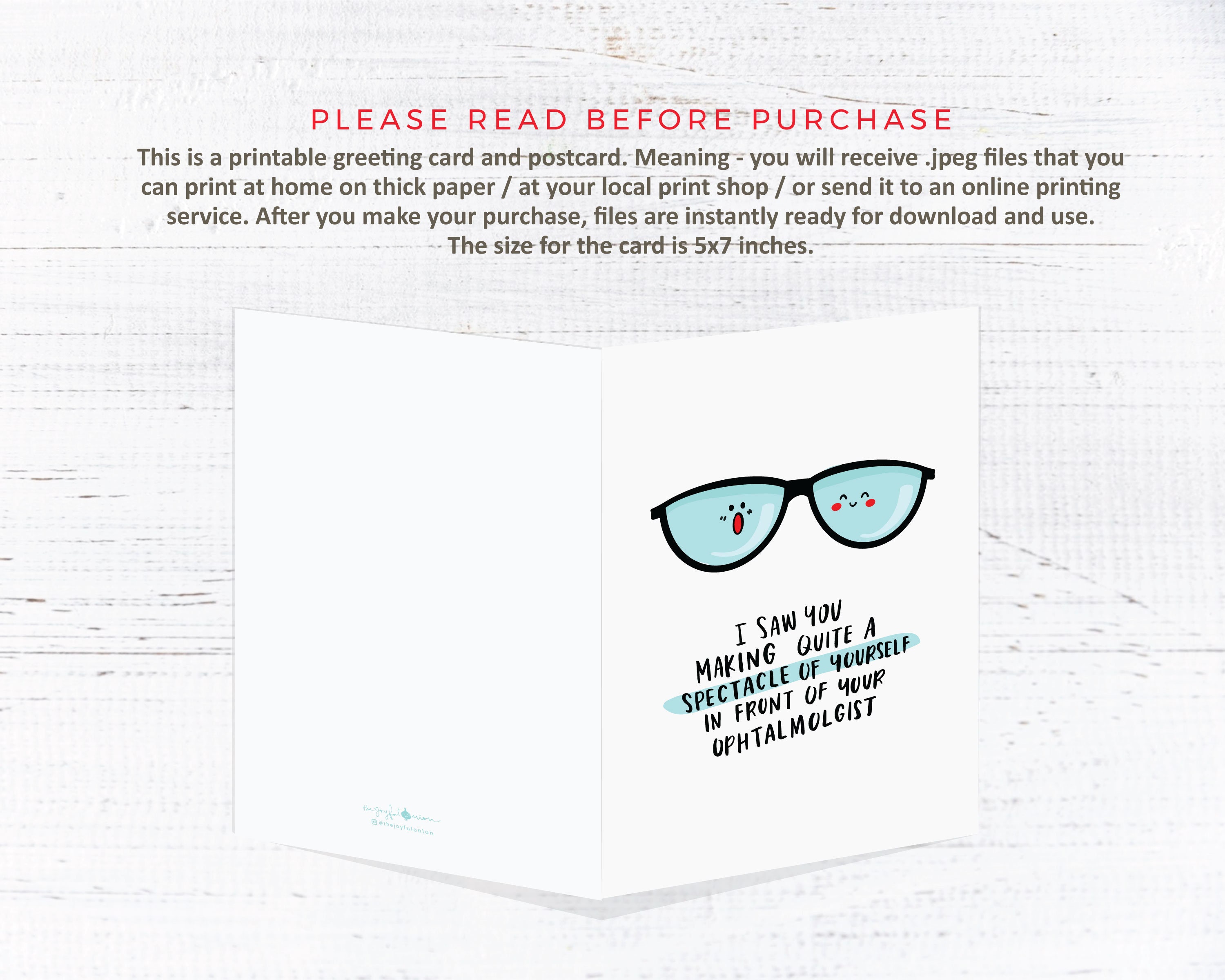 Instant Download Eye Surgery Get Well Card, Funny Cataract Printable ...