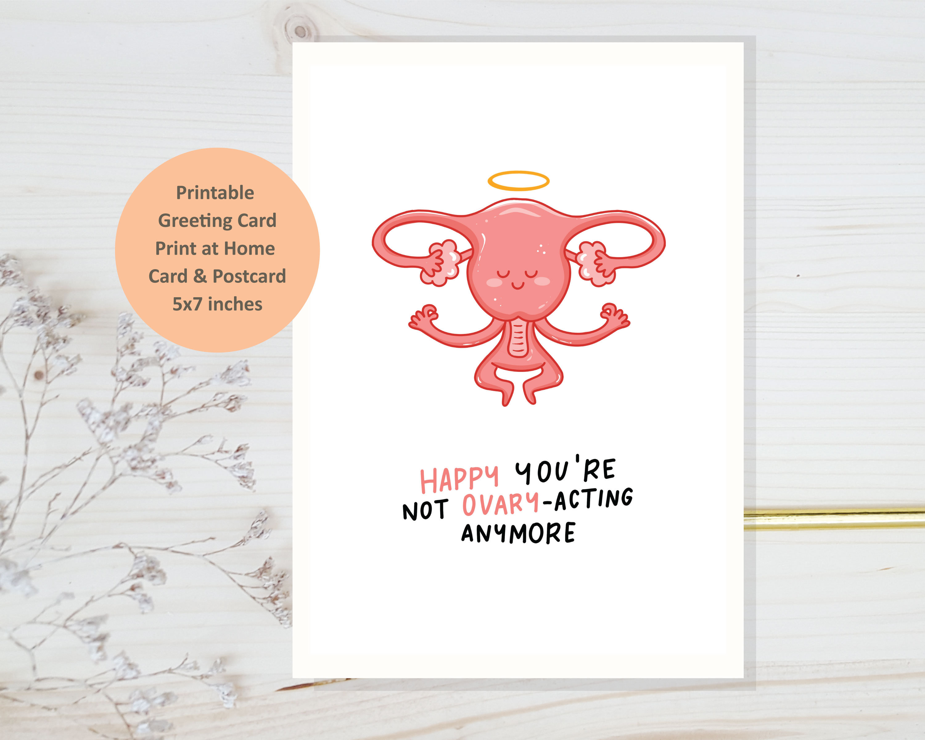 Instant Download Printable Hysterectomy Surgery Card, Funny Ovary Card ...