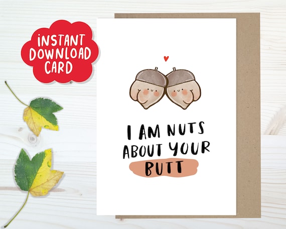 Print at Home Butt Card Printable Cute Butt Card I Love Your | Etsy