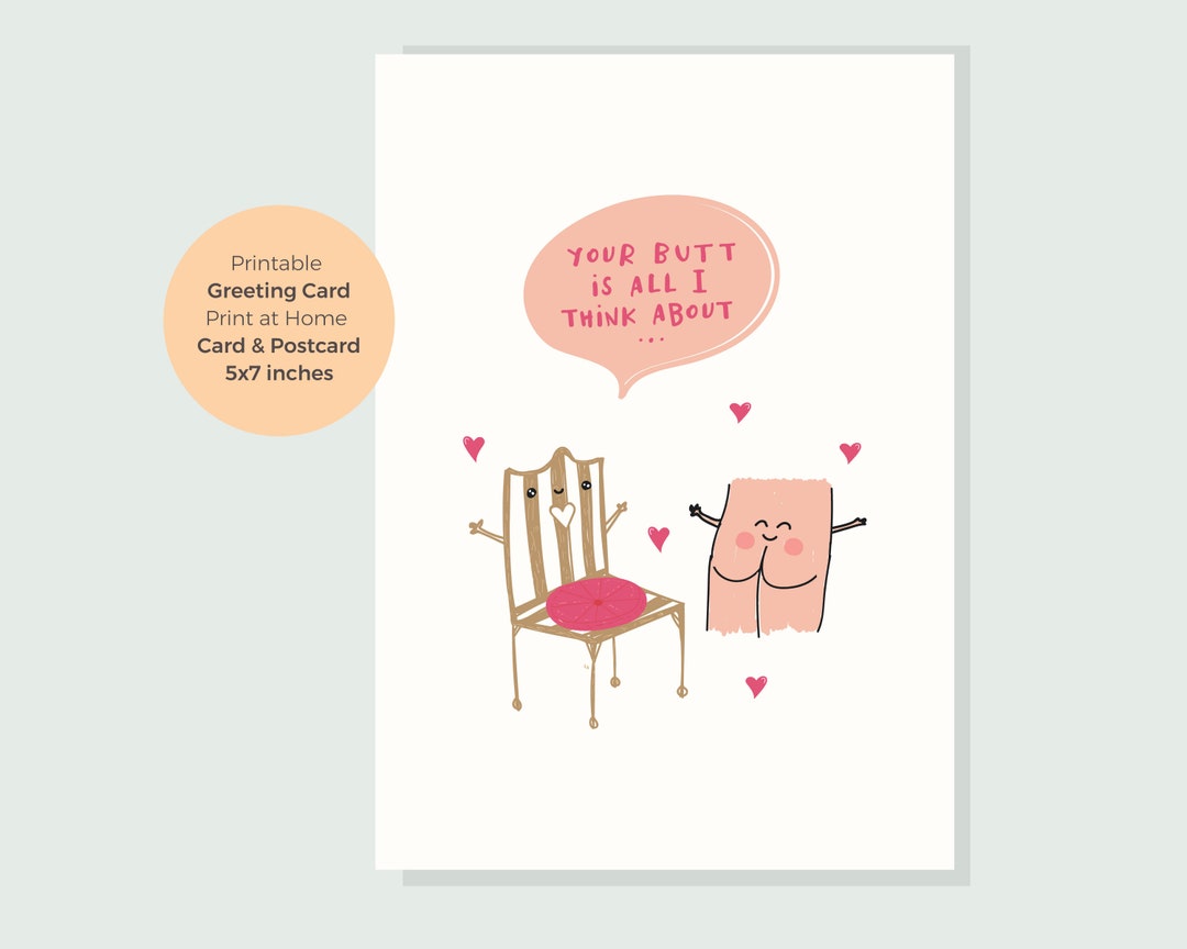Instant Download Funny Butt Card, Cute Butt Card, Happy Anniversary ...