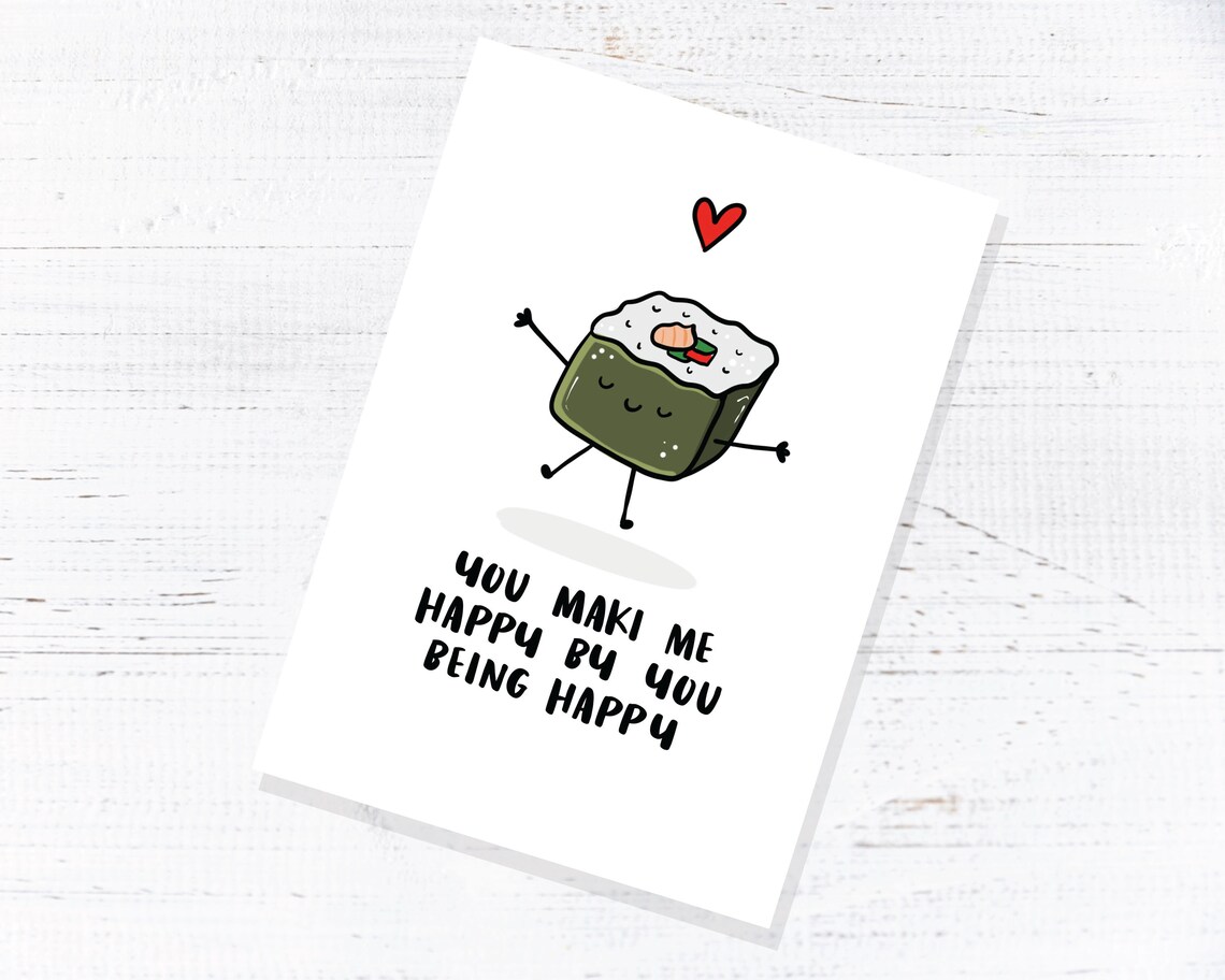 Instant Download Cute Sushi Birthday Card, Daughter Mom Birthday Card ...