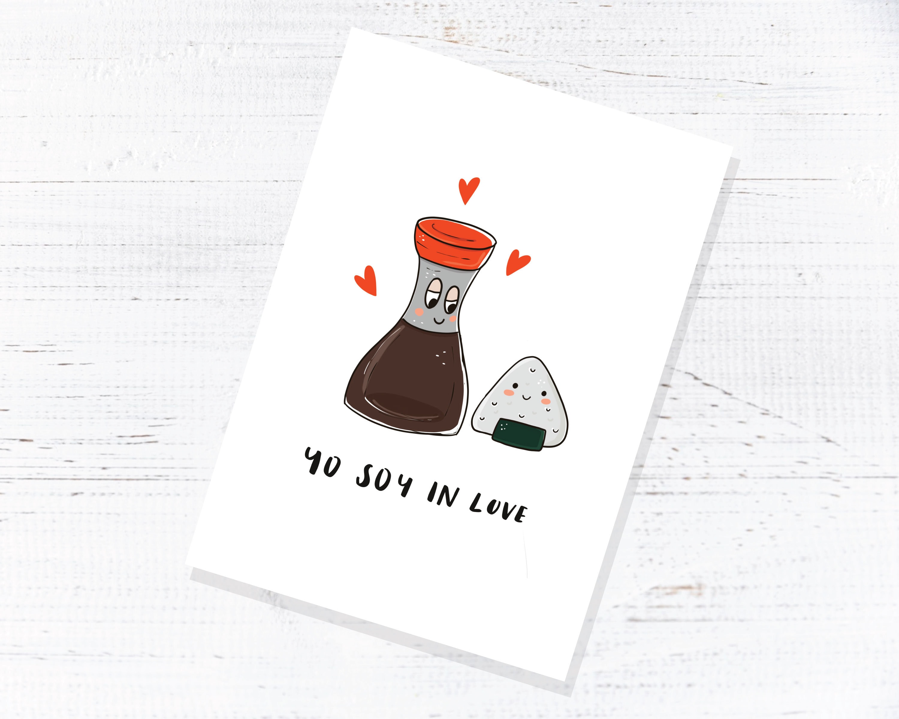 Instant Download Love Card, Printable Love Card, Japan Food Love Card ...