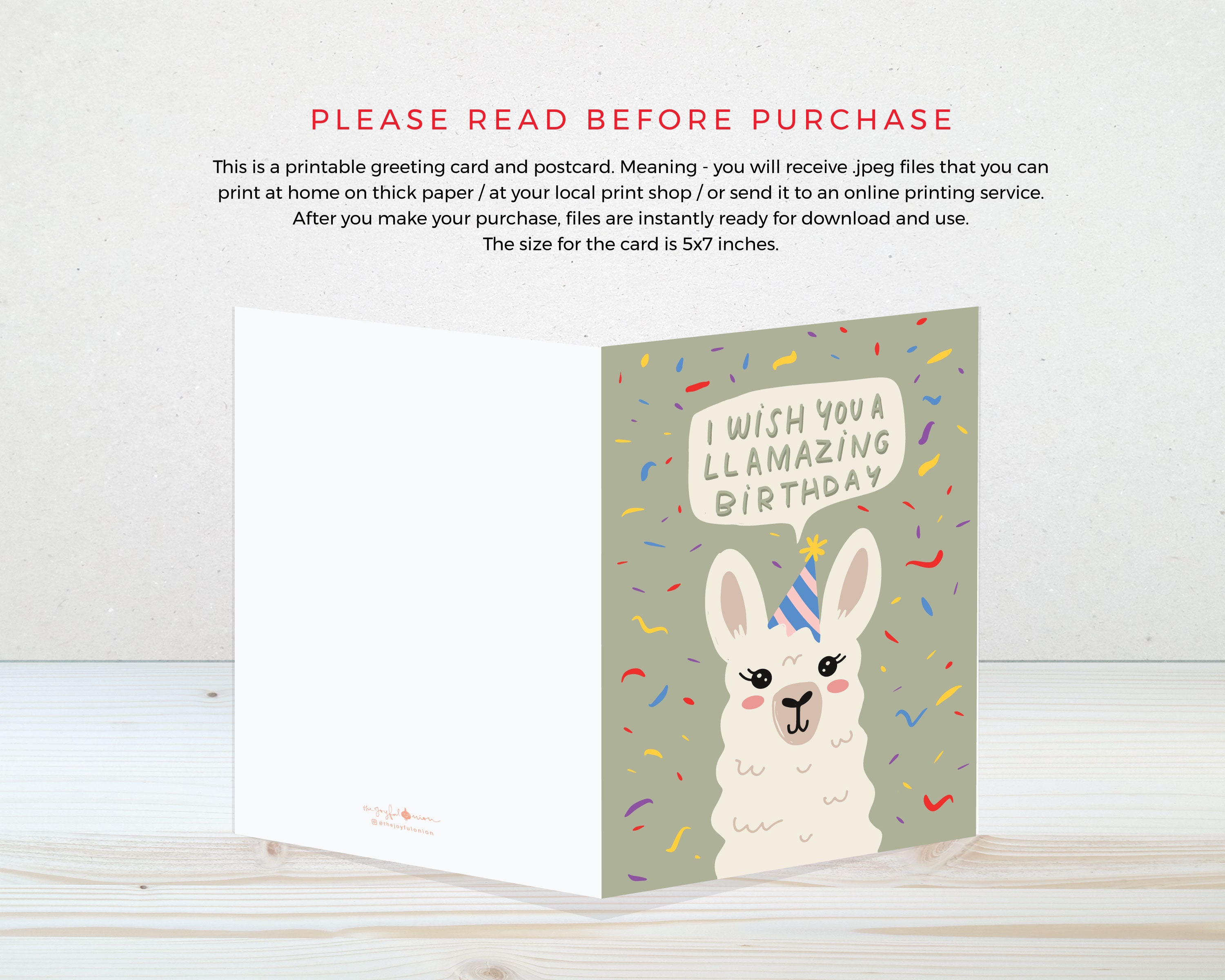 Instant Download Llama Birthday Card Cute Llama Birthday - Etsy