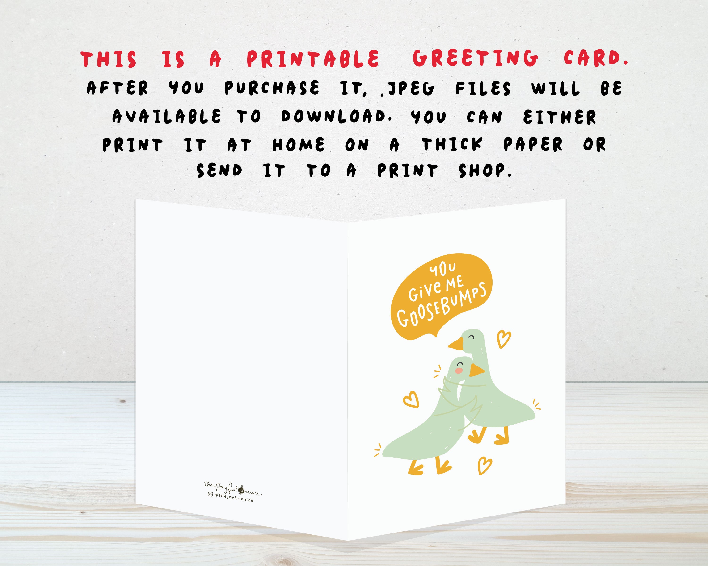 Instant Download Cute Couple Love Card Printabl Geese Couple - Etsy