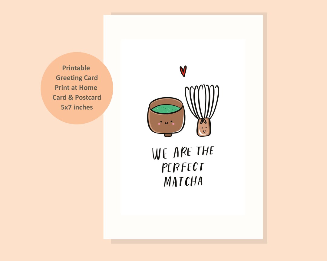 Instant Download Sweet Matcha Couple Card, Cute Couples Card, Matcha ...