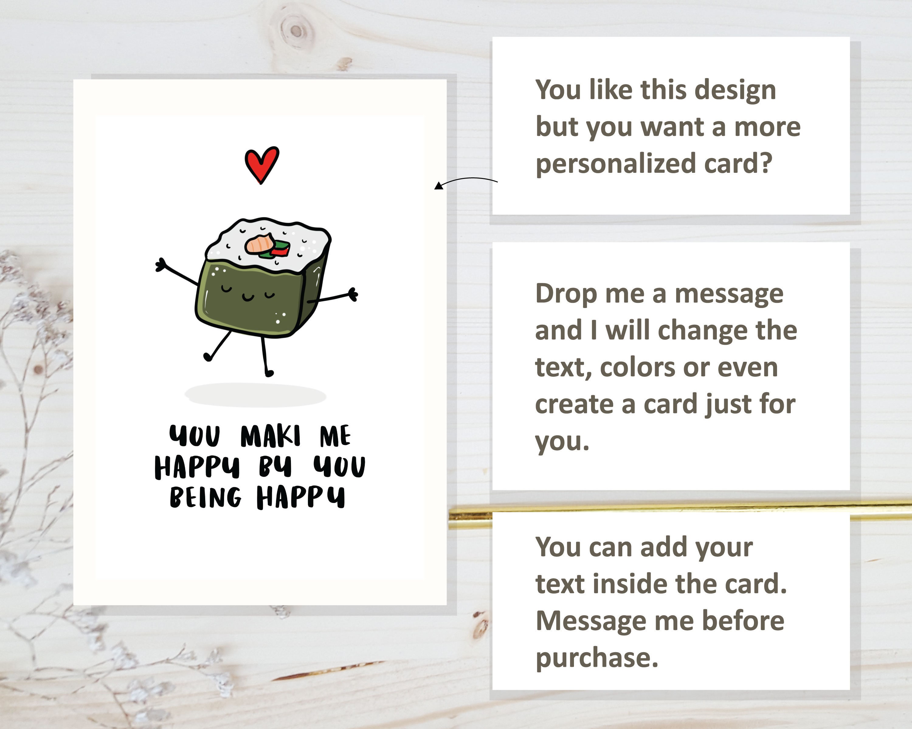 Instant Download Cute Sushi Birthday Card, Daughter Mom Birthday Card ...