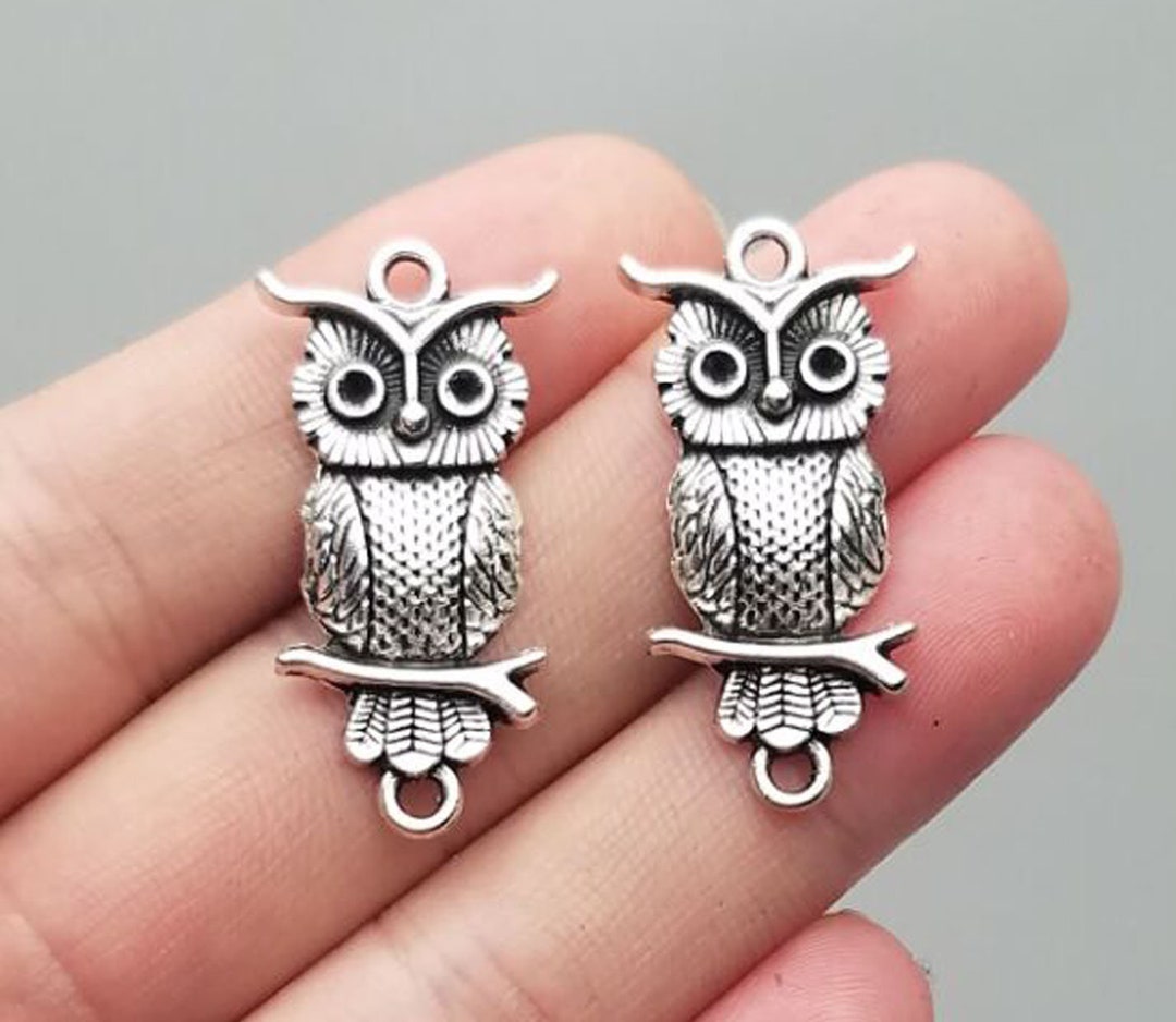 20pcs/lot Owl Connector Antique Silver Plated Owl Connectors - Etsy