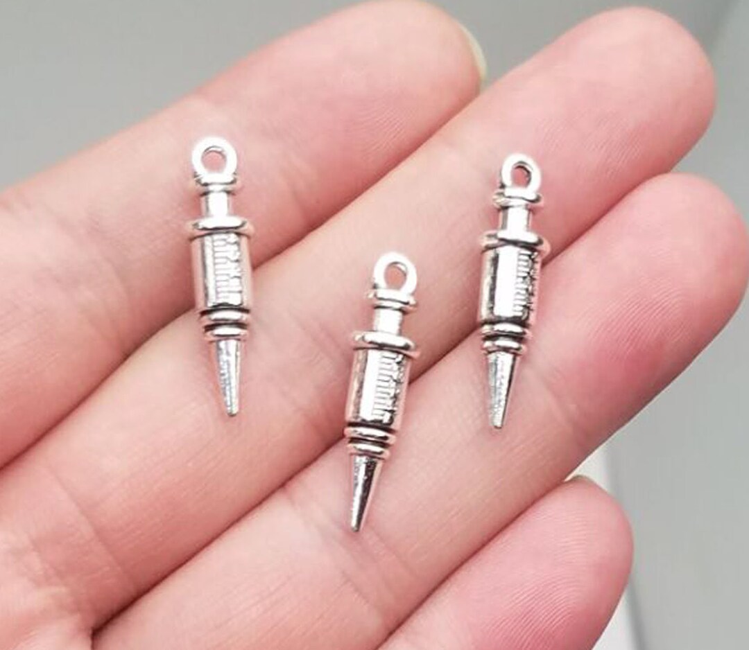 30pcs/lot Syringe Charms Antique Silver Plated Syringe Charms - Etsy