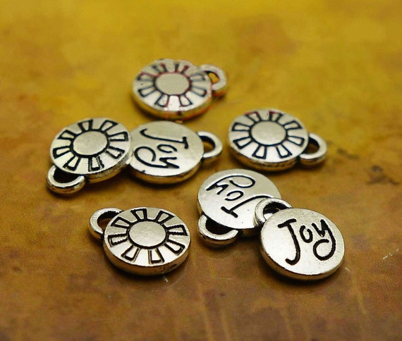 50pcs/lot Joy charms Antique Silver plated joy charms pendants | Etsy