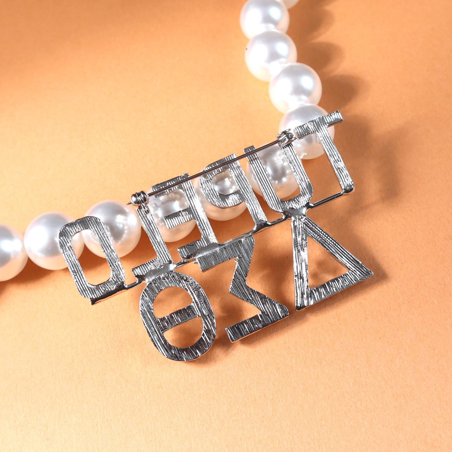 Personalized Pearl Letters Brooch, Custom Greek Letters Design ...