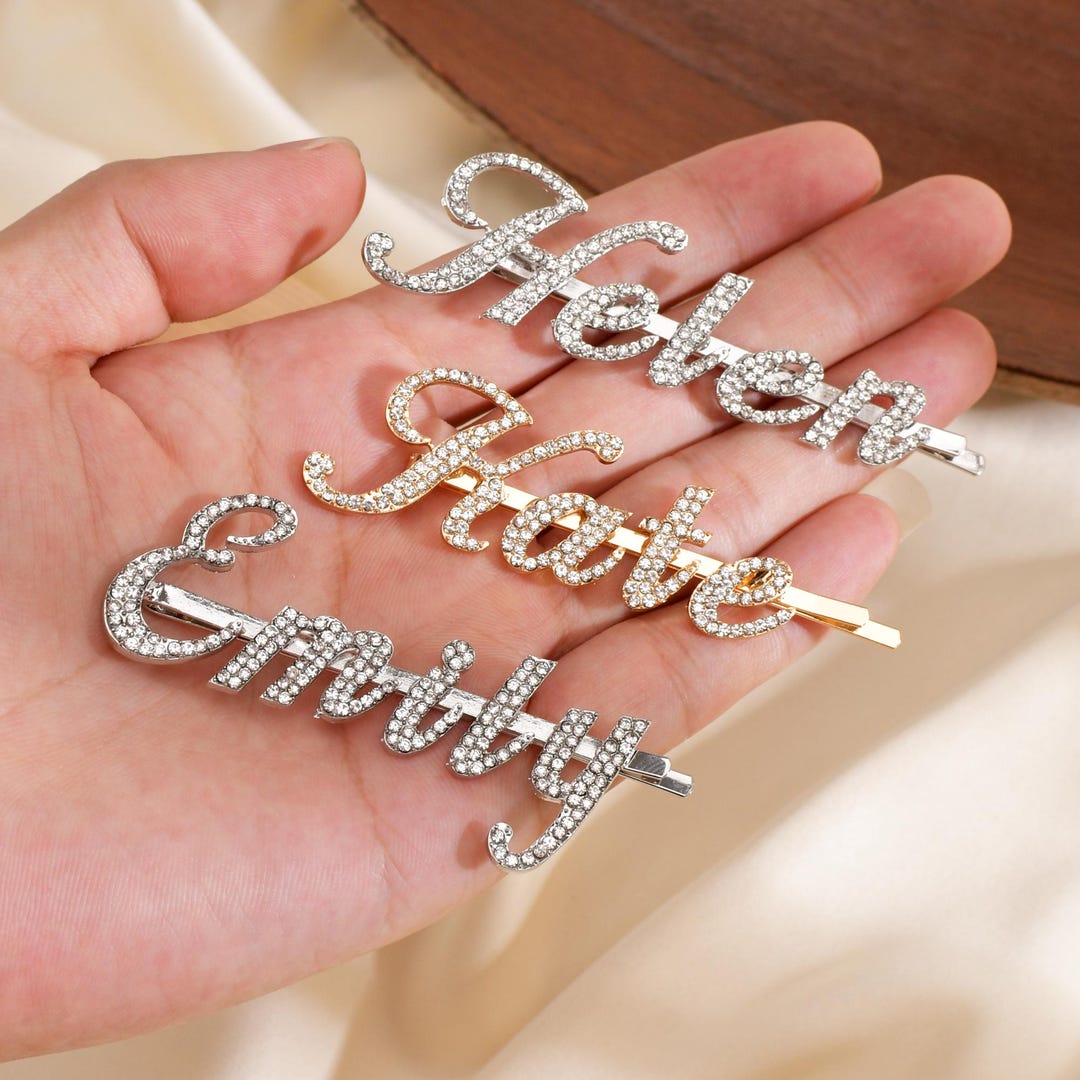 Personalised Name Hair Clip, Custom Word Hairclip, Bridesmaid Hair ...