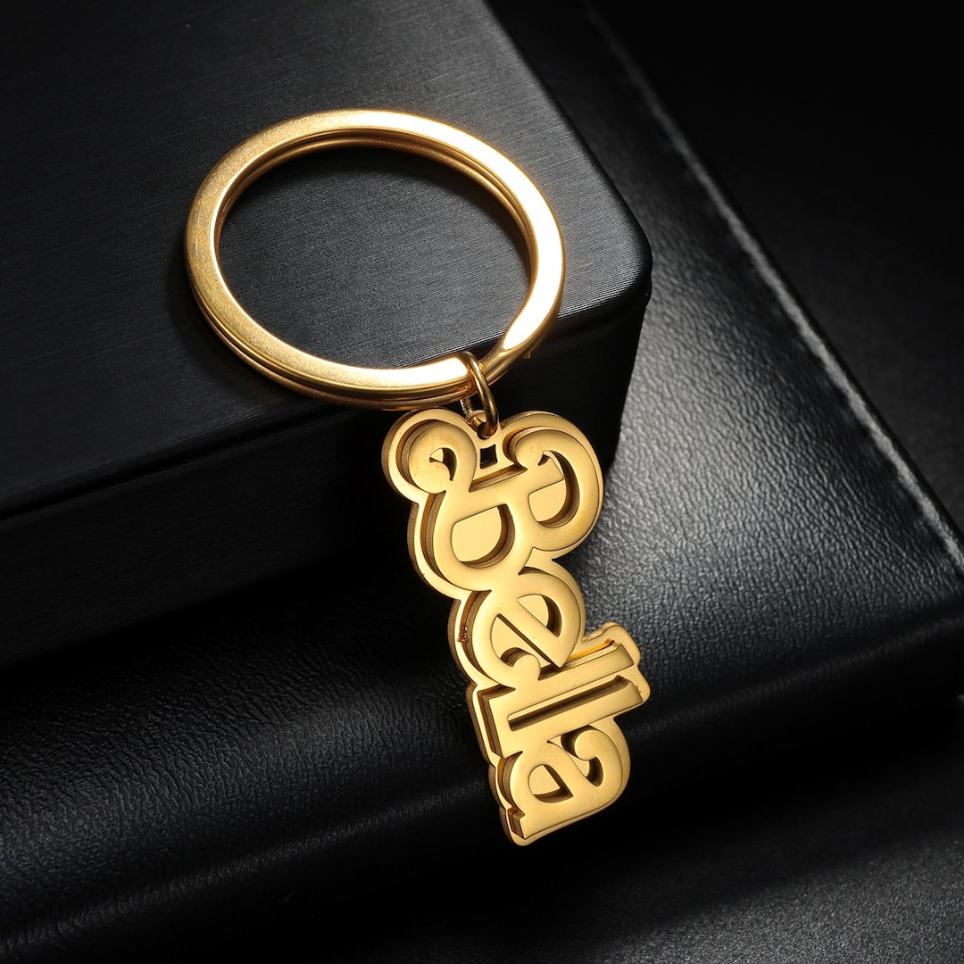 Stainless Steel Name Key Ring, Custom Women's Name Keychain, Best ...