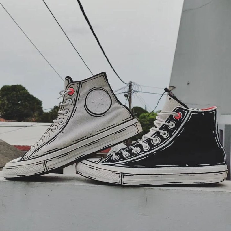 Cartoon Painted Converse - Etsy