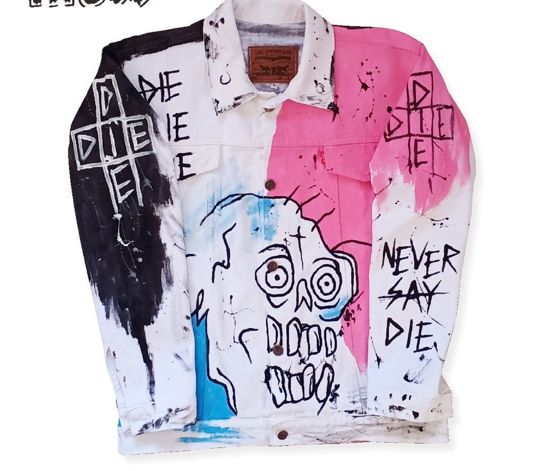 Hand Painted Lil Peep Rapper Custom in Denim Jacket Street Art Never ...