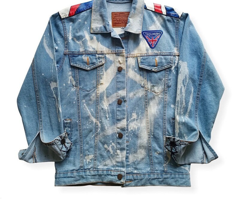 Sex Pistols God Save The Queen Denim Jacket Street Art Punk Etsy