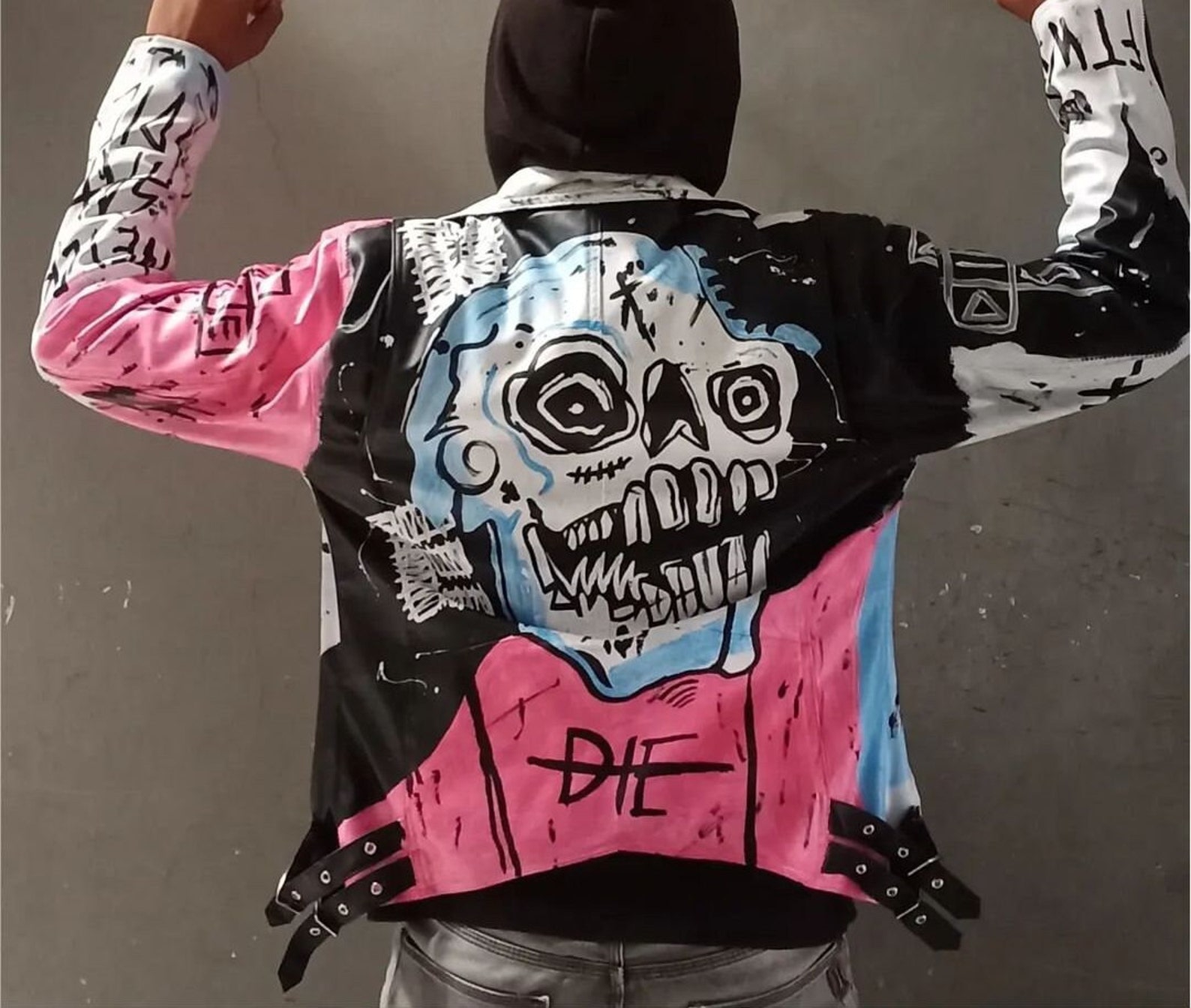 Lil Peep Rapper Custom Leather Jacket Street Art Never Say Die | Etsy