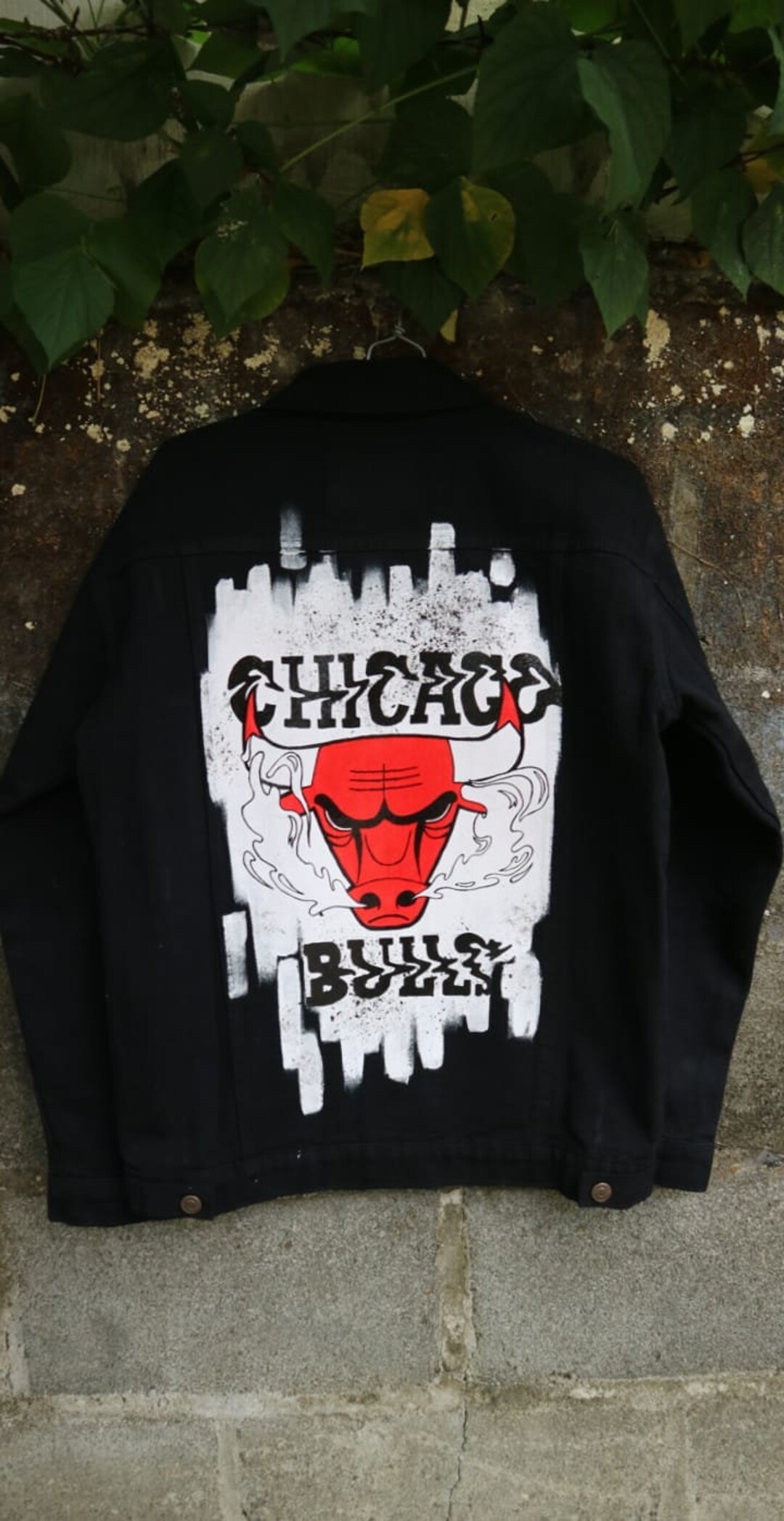 Custom Painted Chicago Bulls Jacket Denim Basketball Outfit Style - Etsy