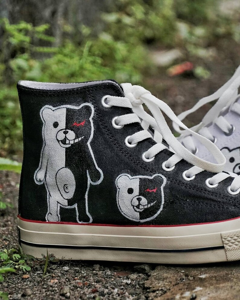Monokuma Shoes Design Custom Painting Sneakers Street Art | Etsy