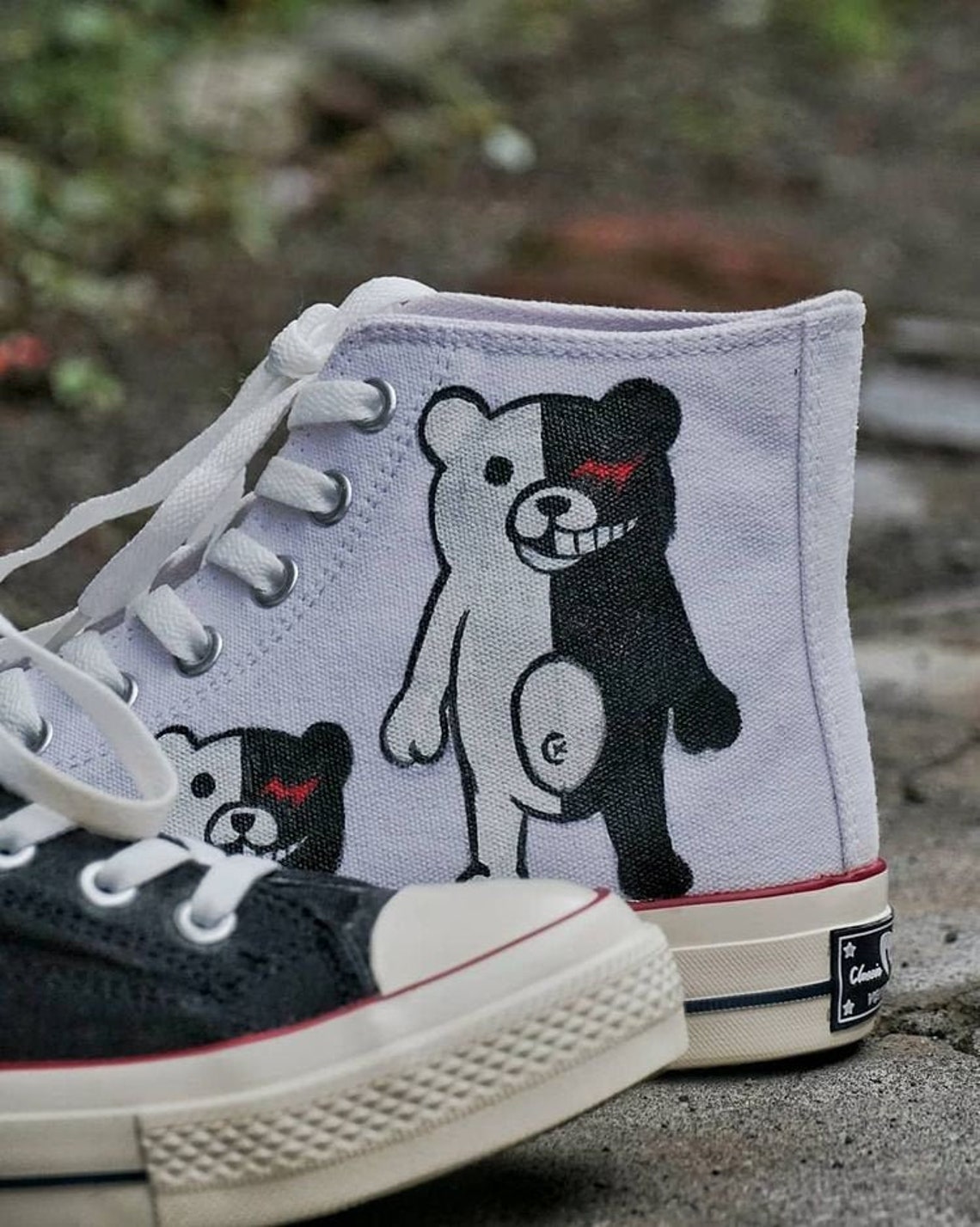 Monokuma Shoes Design Custom Painting Sneakers Street Art - Etsy