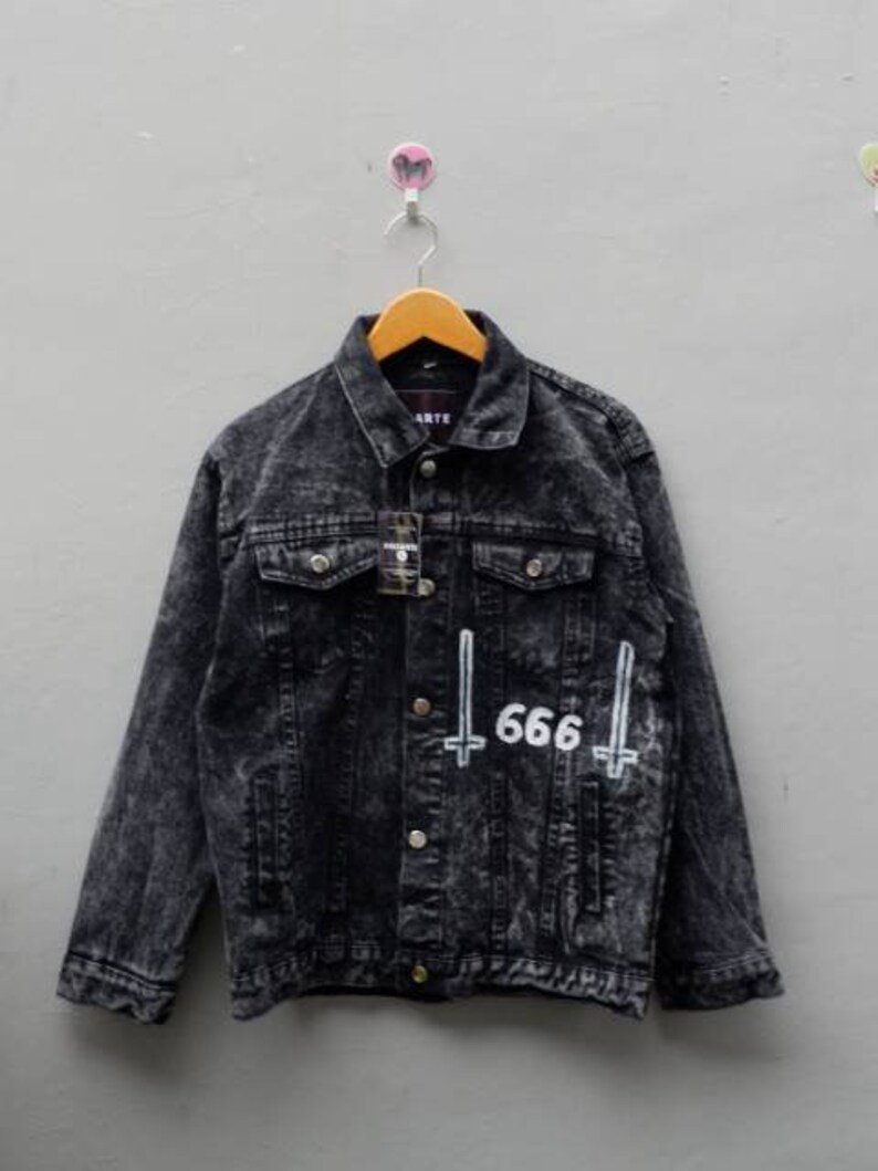 The Nun Gothic Goth Jacket Denim Black Aesthetic Clothing Punk - Etsy