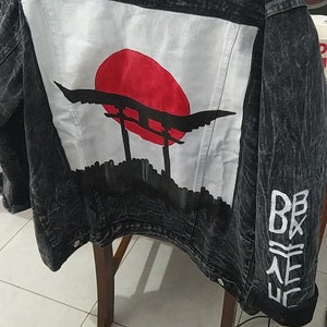 Harajuku Torii Gate in Denim Jacket Street Style Art From Japan Concert ...