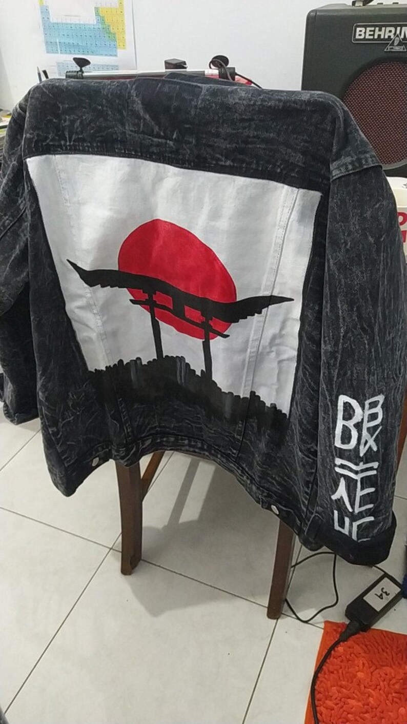 Harajuku Torii Gate in Denim Jacket Street Style Art From Japan Concert ...