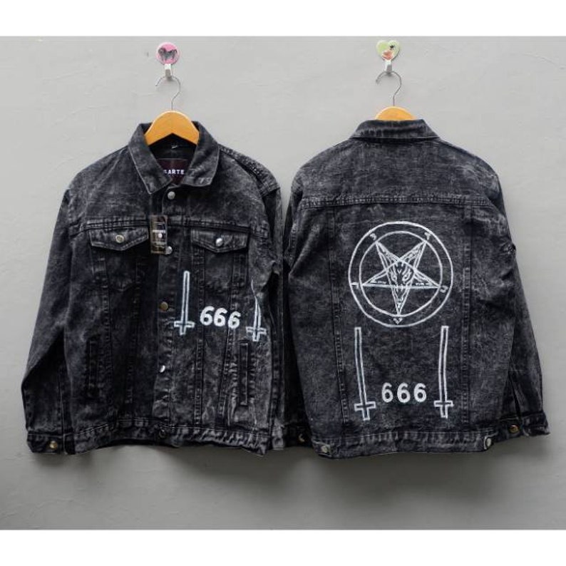 The Nun Gothic Goth Jacket Denim Black Aesthetic Clothing Punk - Etsy