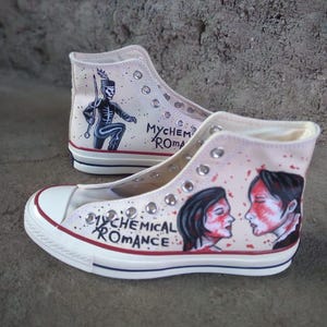 Custom Hand Painted Shoes Design My Chemical Romance Street Art Emo ...