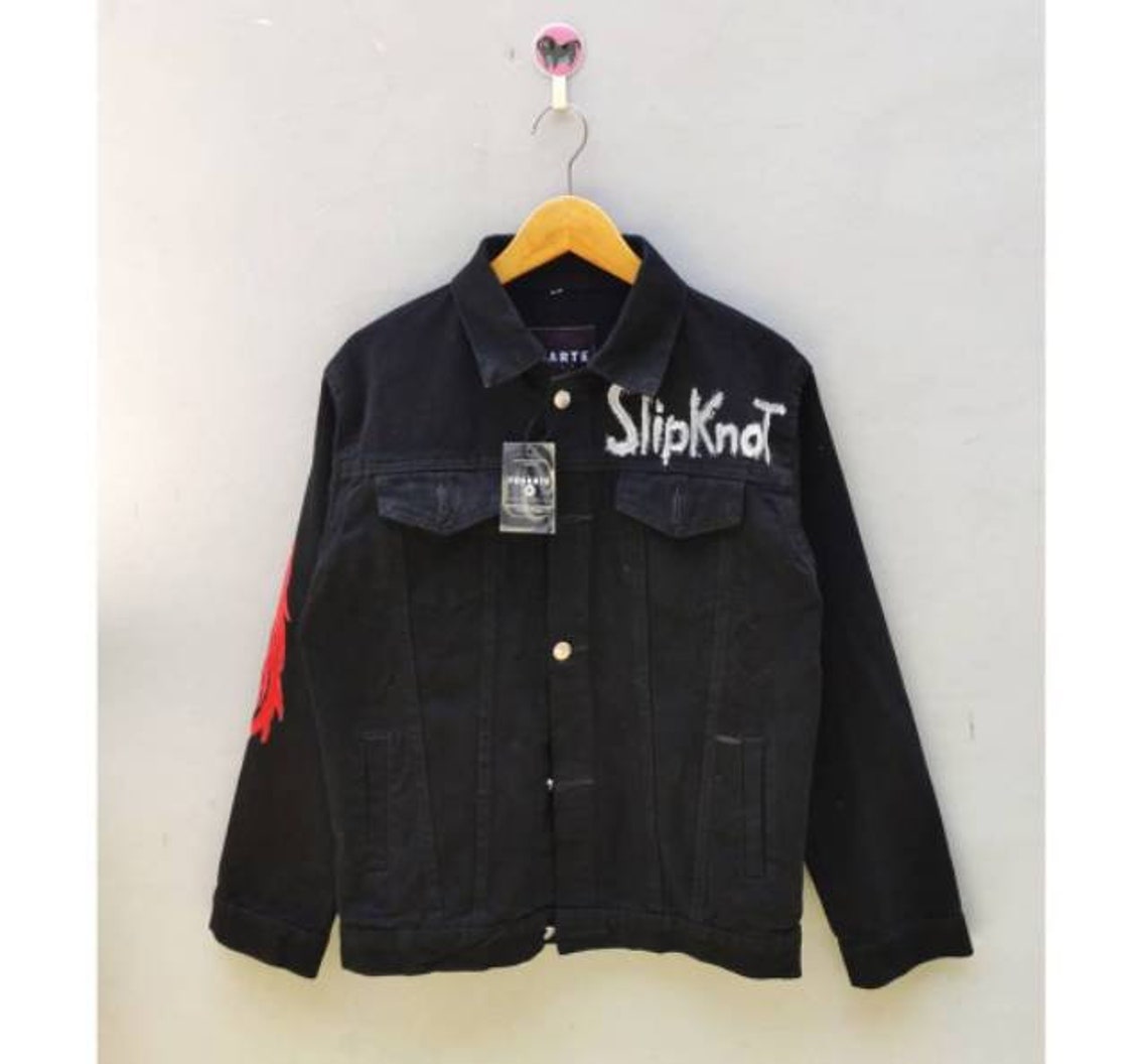 Hand Painted Slipknot in Denim Jacket Punk Rock Band Street - Etsy
