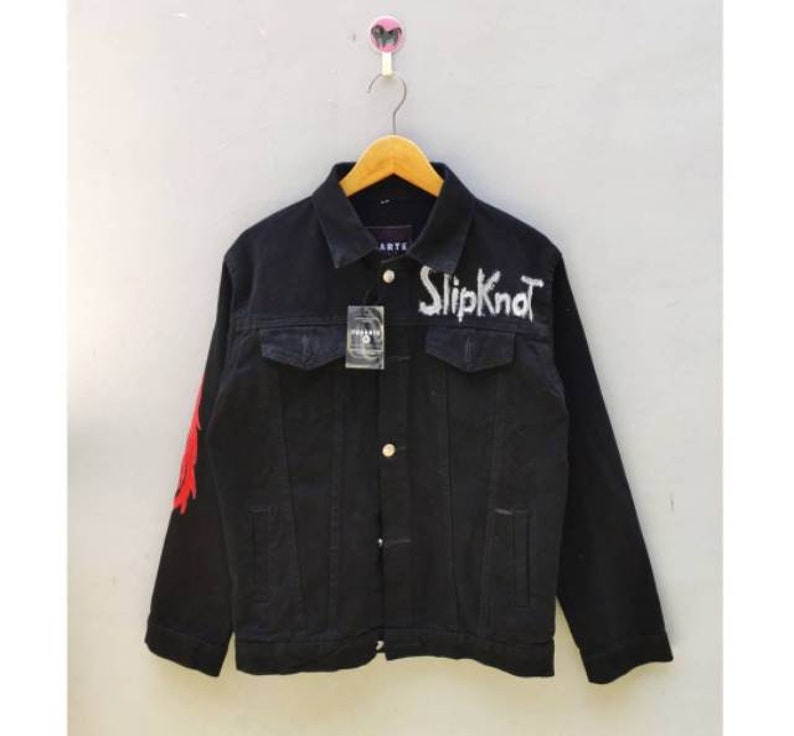 Hand Painted Slipknot in Denim Jacket Punk Rock Band Street - Etsy