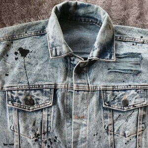 Unleash Your Edgy Side: Hand-painted Denim Jacket With Aesthetic ...