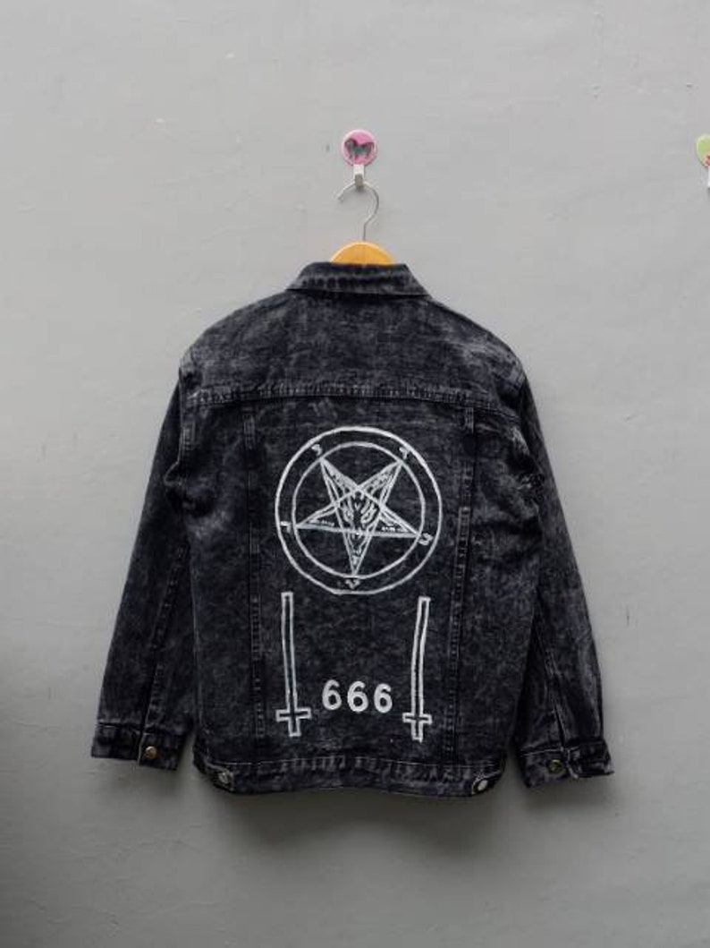 The Nun Gothic Goth Jacket Denim Black Aesthetic Clothing Punk - Etsy