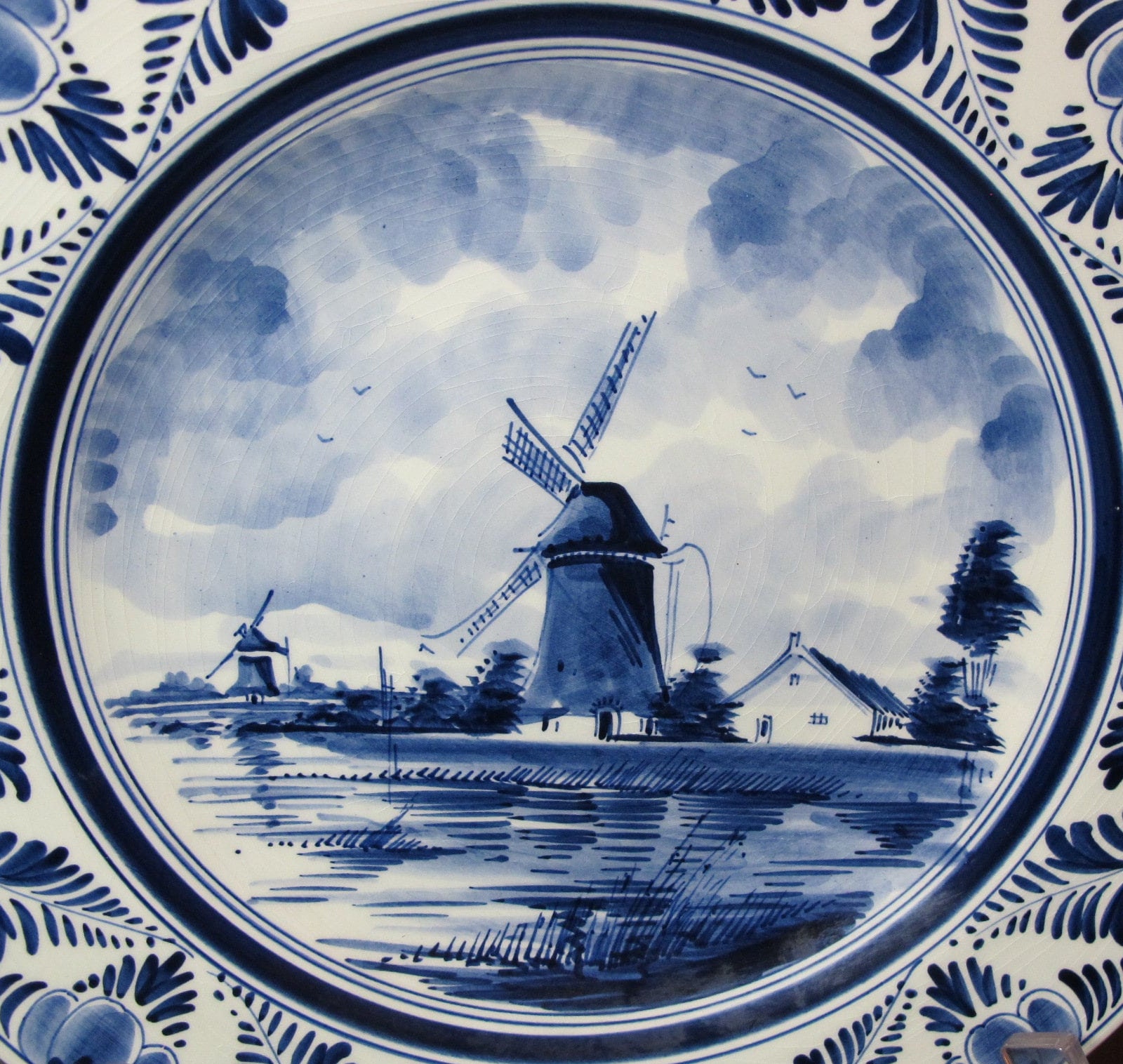 Delftse Pauw, delft Porcelain 12.75 Inch Wall Plate Painted With a ...