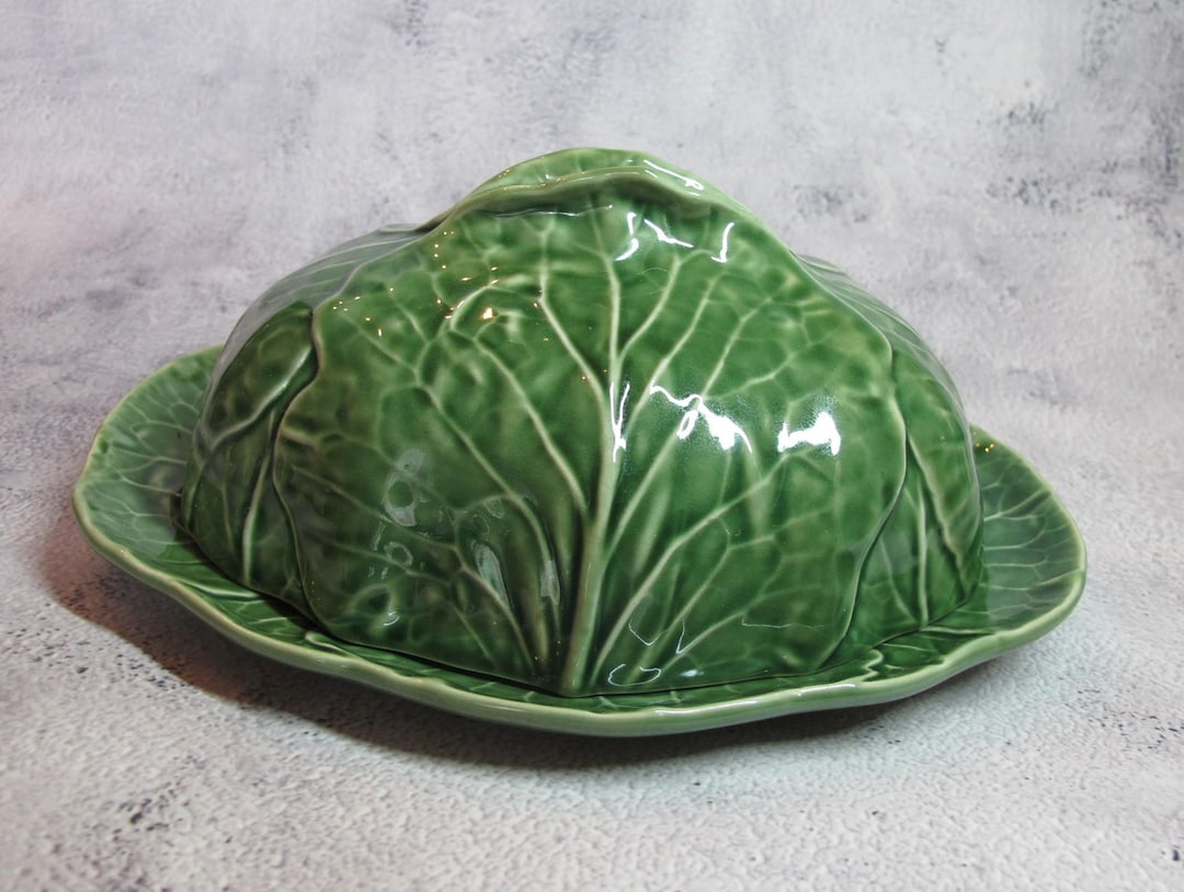 Majolica Bordallo Pinheiro, Dish With Lid (butter or Cheese Dish) in ...