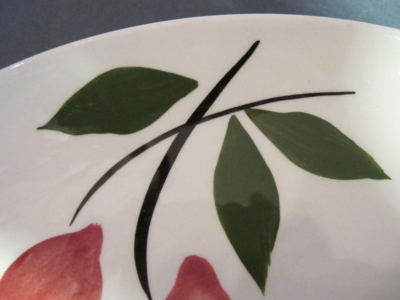 Stetson China Co., Oval Serving Plate Hand-painted With Red Flowers ...