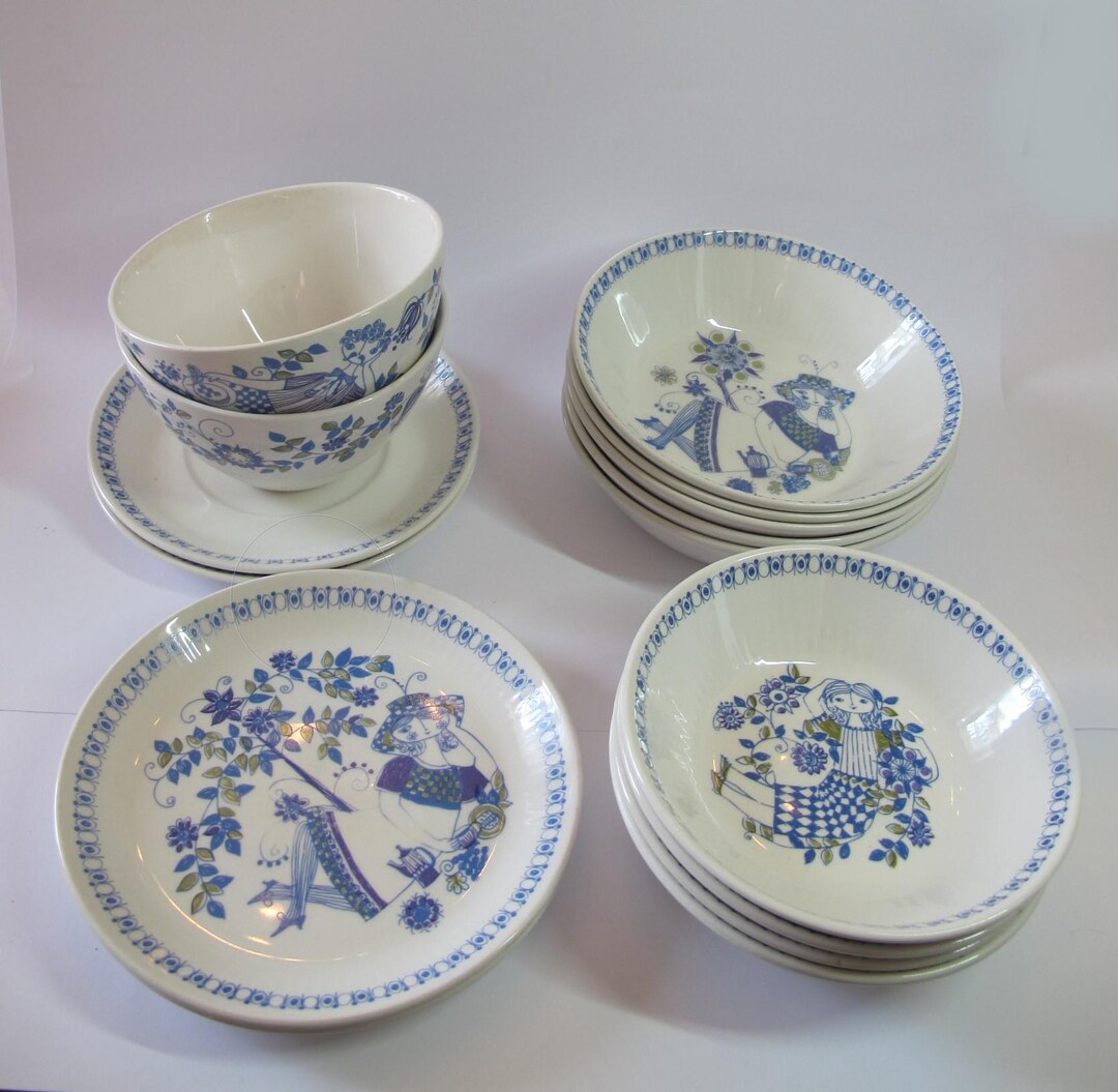 Figgio, Dinnerware Set With Lotte Pattern by Turi Design, Norway Circa ...