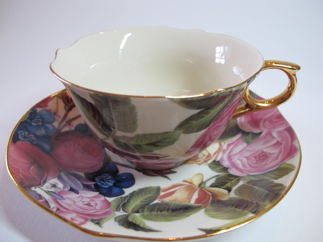 Royal Elfreda Elegant Rose, Fine Bone China Teacup and Saucer Designed ...