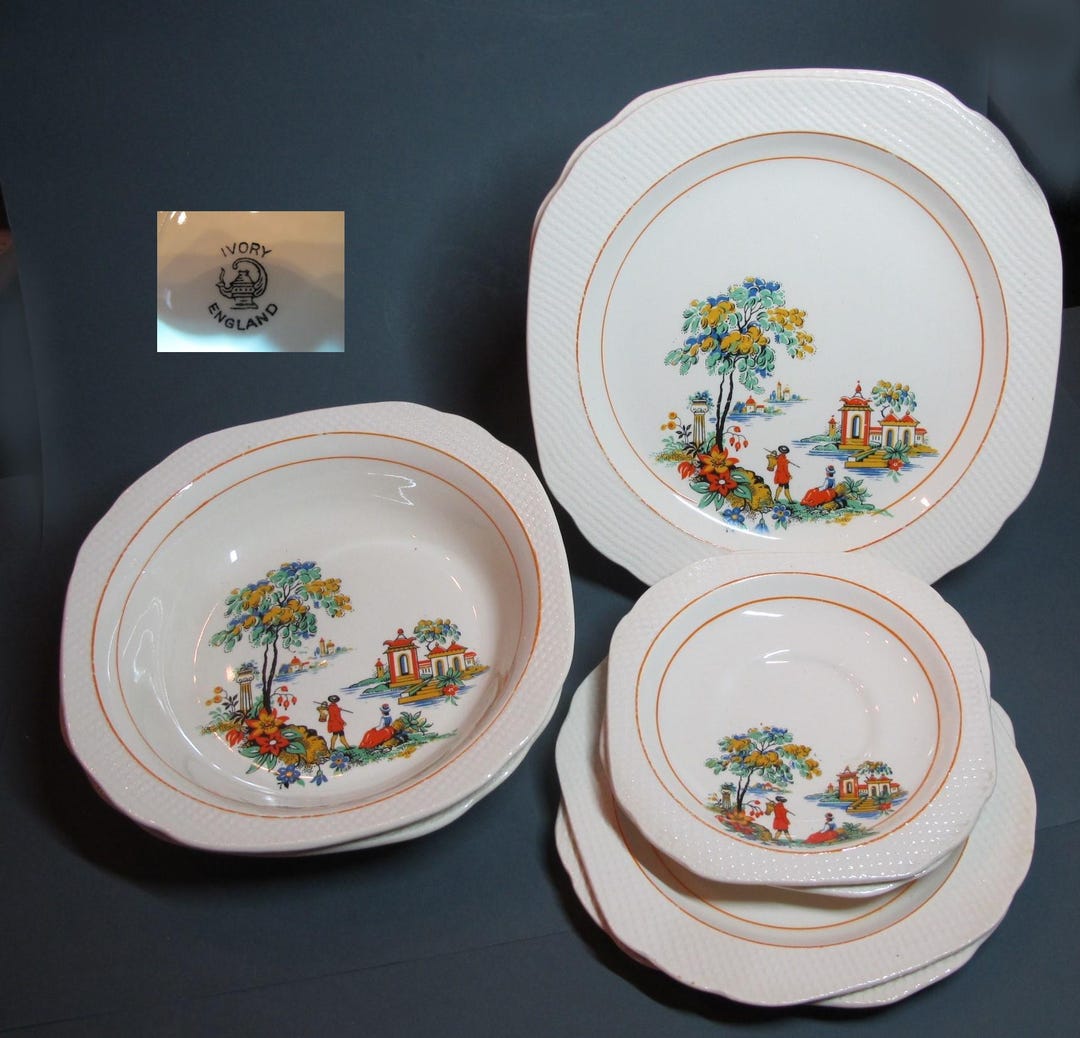 Swinnertons Staffordshire, Asian Pattern Dinnerware Service Pieces ...