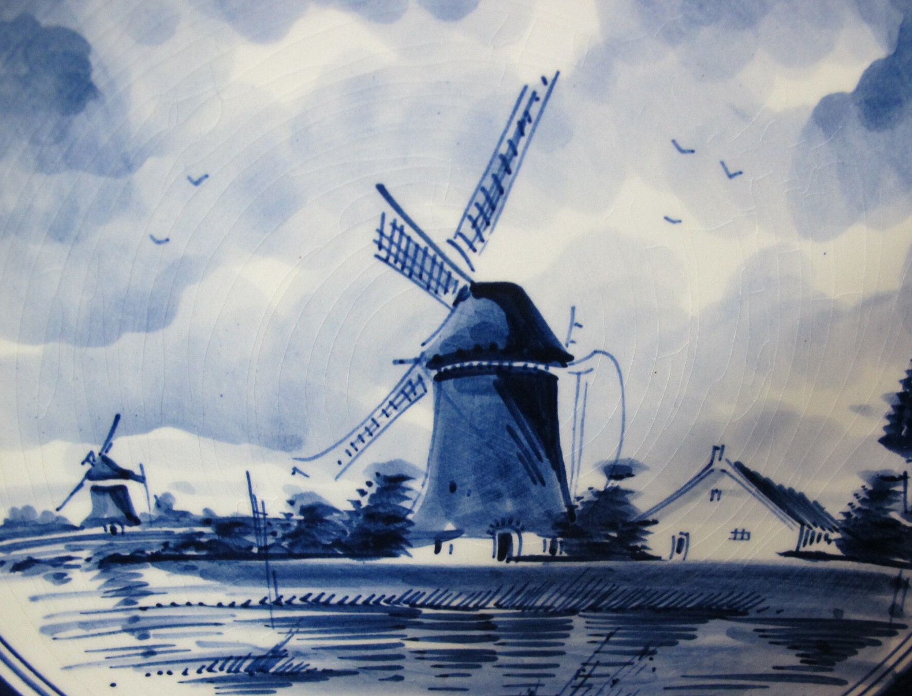 Delftse Pauw, delft Porcelain 12.75 Inch Wall Plate Painted With a ...