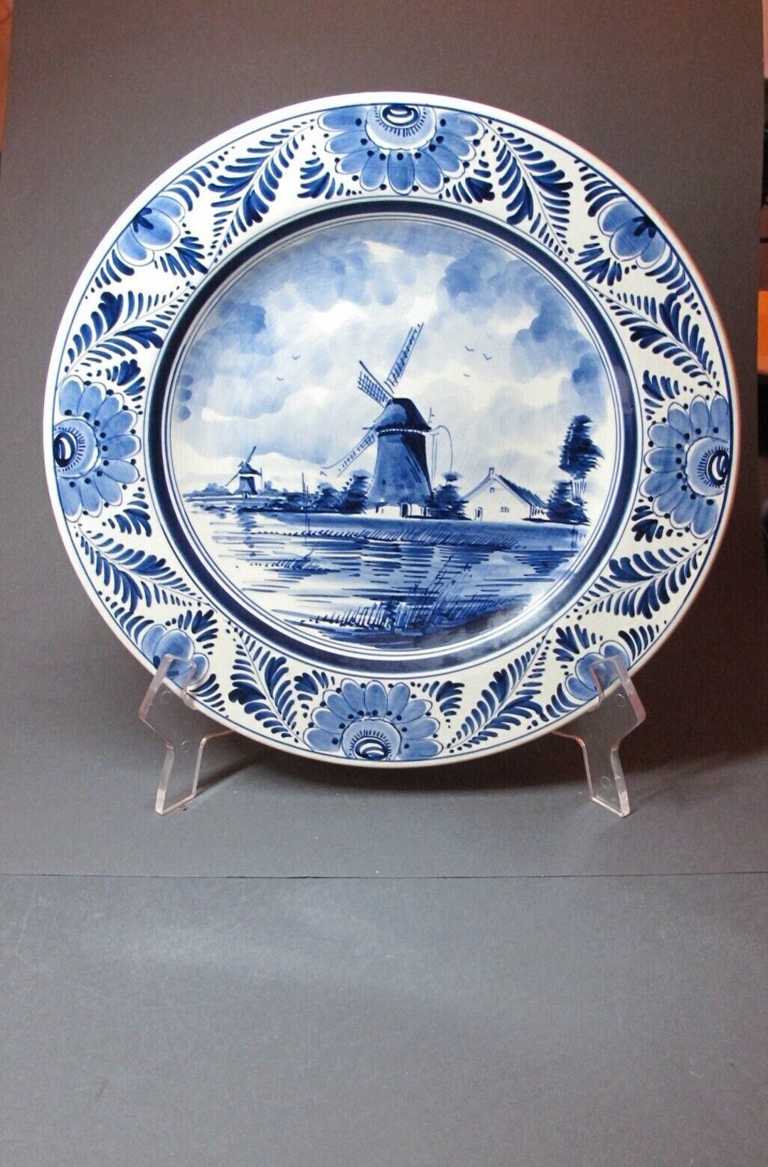Delftse Pauw, delft Porcelain 12.75 Inch Wall Plate Painted With a ...