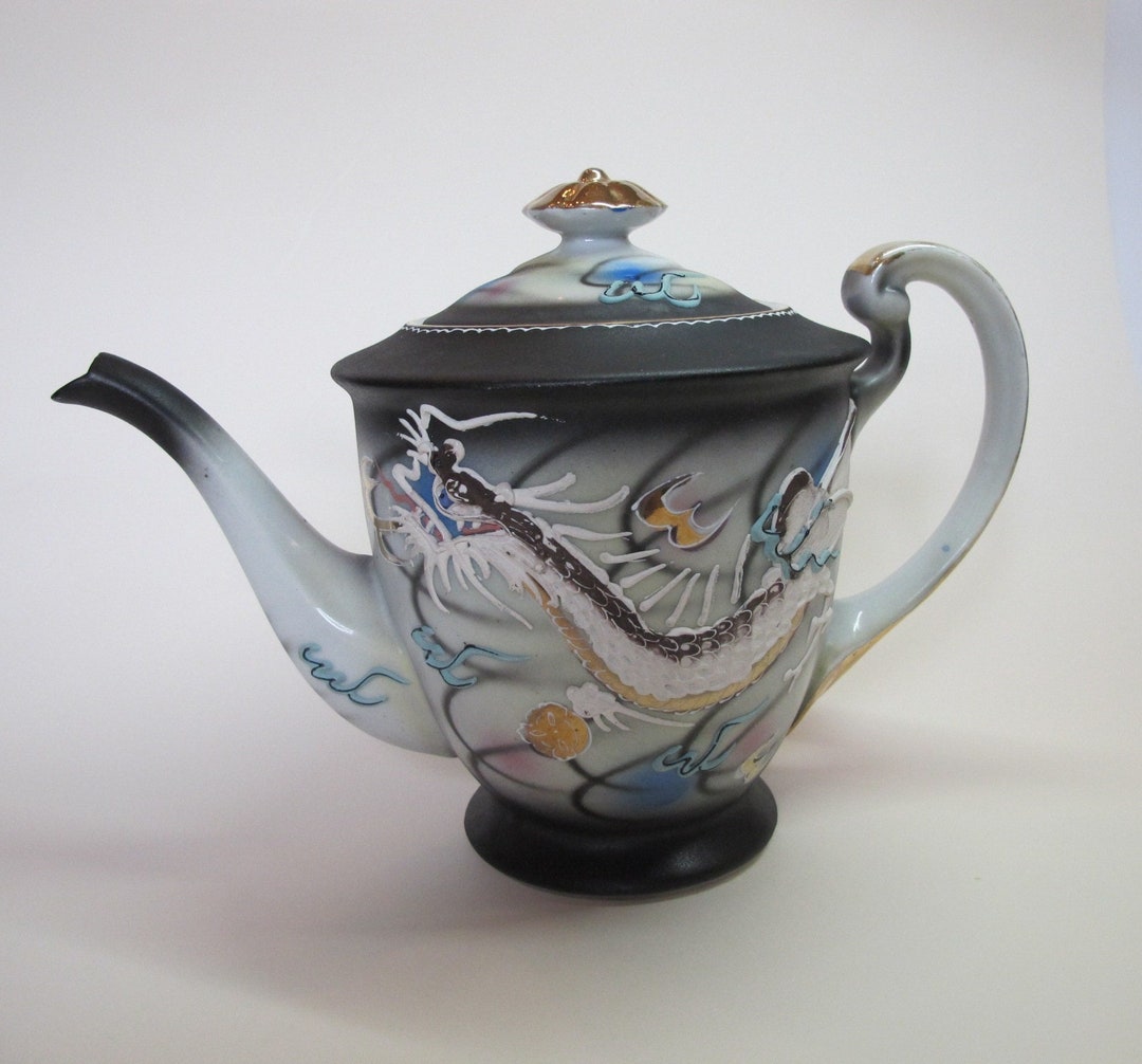 Wales China, 7" Japanese Hand Painted Teapot With Embossed Dragon ...
