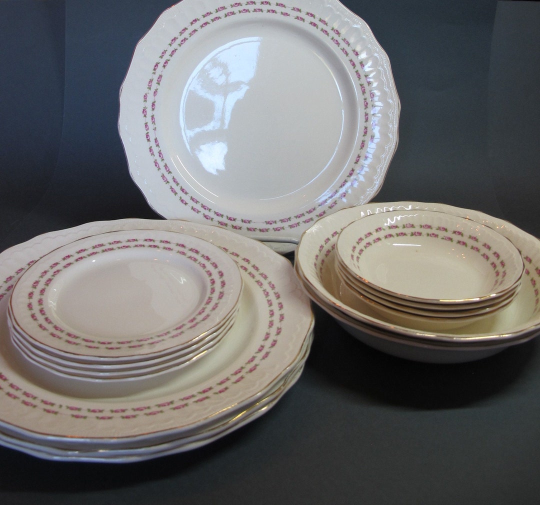 Swinnertons Staffordshire, Part of a Dinner Service Decorated With Pink ...