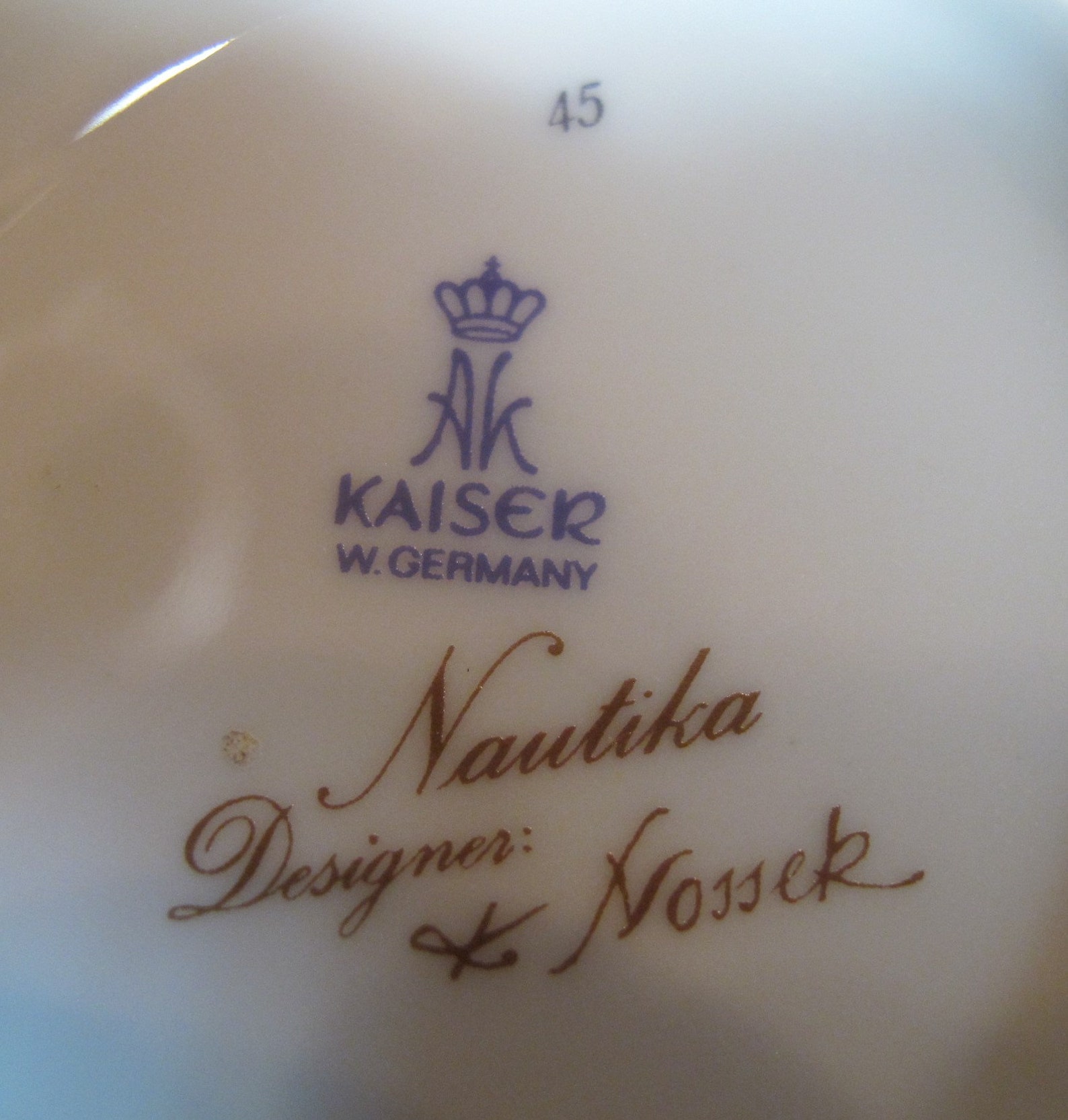Kaiser, 11-inch Nautika Porcelain Vase Hand-painted With Cranes Signed ...