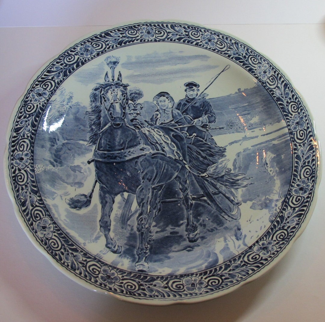 Royal Sphinx by Boch, Large Decorative Plate 15.4 Inches Delfts Made in ...