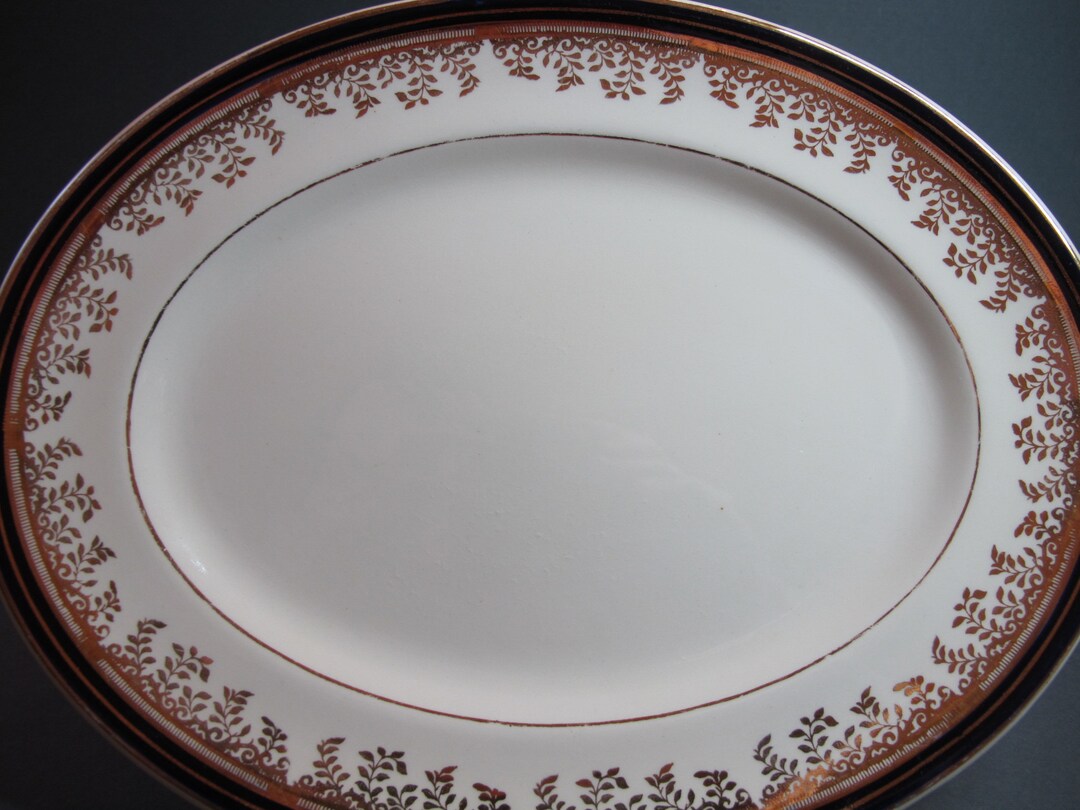 Myott Sons & Co, Cobalt Blue Oval Royalty Serving Platter (no. 1559 ...